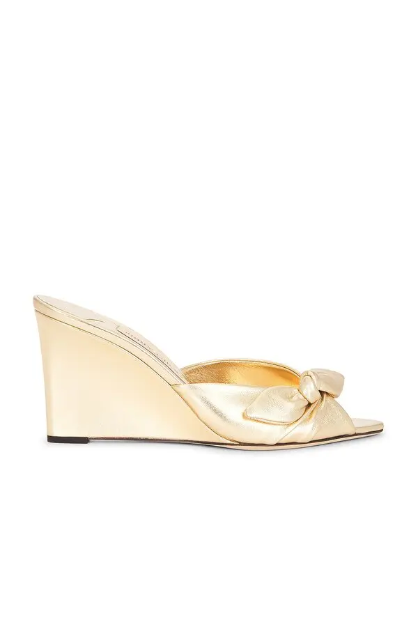 JIMMY CHOO Livi 85 Wedge Sandal - Gold