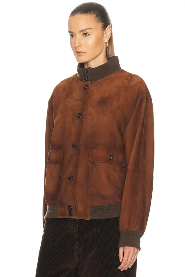 Miu Miu Agnello Scamosciato Cerato Jacket