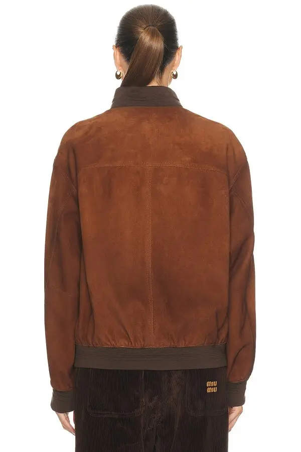 Miu Miu Agnello Scamosciato Cerato Jacket