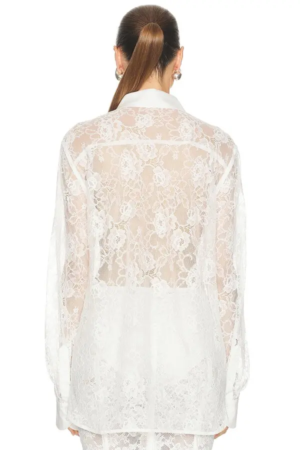 FLEUR DU MAL Juliet Lace Button Up Shirt - Ivory