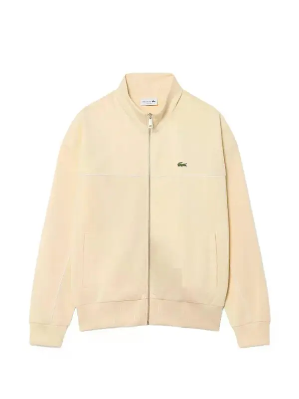 Lacoste Logo-patch Zip-up Sweater - Neutrals