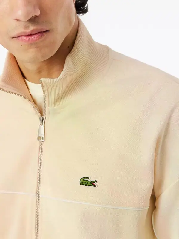 Lacoste Logo-patch Zip-up Sweater - Neutrals