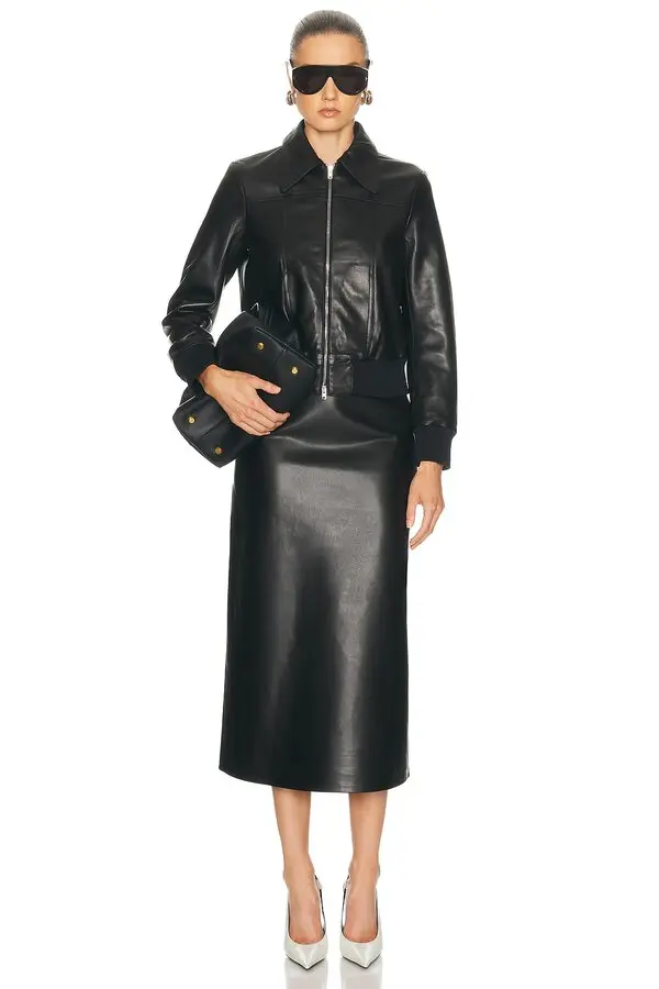EZR Eclipse Leather Bomber Jacket