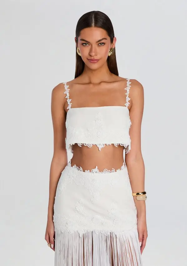 Retrofete Dextra Cropped Cami - White