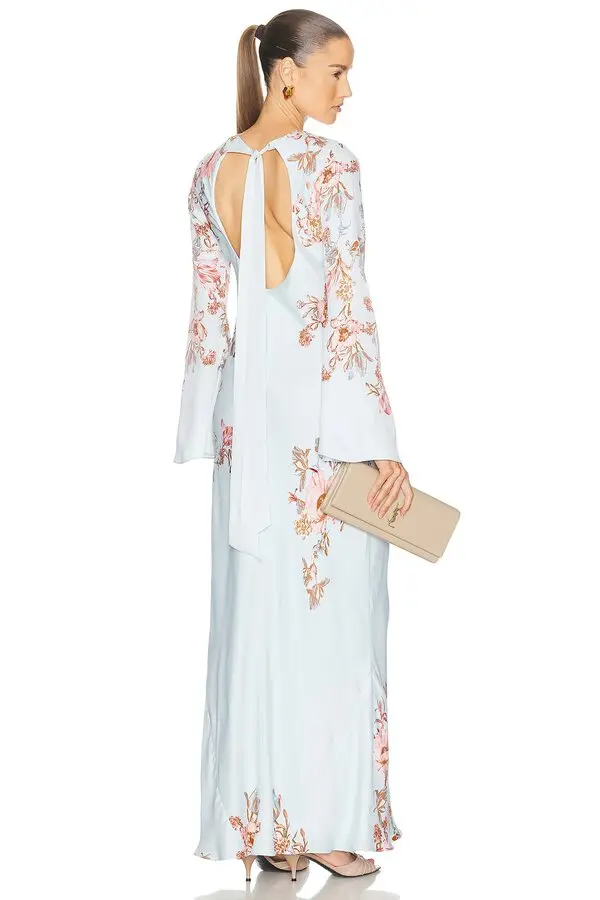 Hemant & Nandita Ezra Back Ties Maxi Dress - Blue