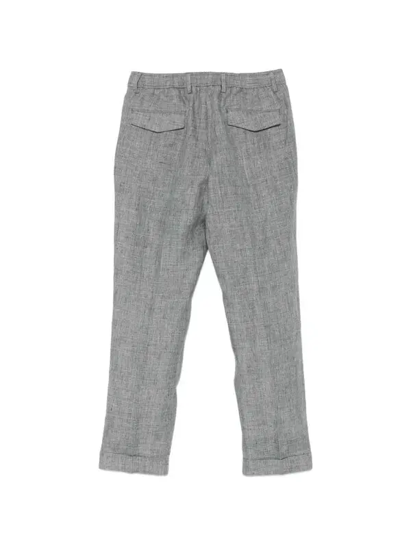 BARBA NAPOLI Drawstring-waistband Pleated Trousers - Grey