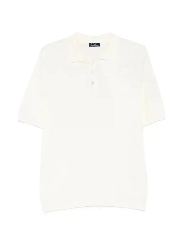 BARBA NAPOLI Ribbed-knit Polo Shirt - White