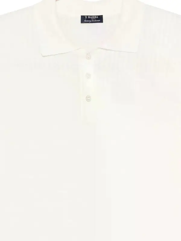 BARBA NAPOLI Ribbed-knit Polo Shirt