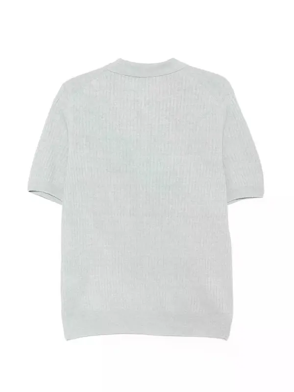 BARBA NAPOLI Ribbed-knit Polo Shirt - Blue