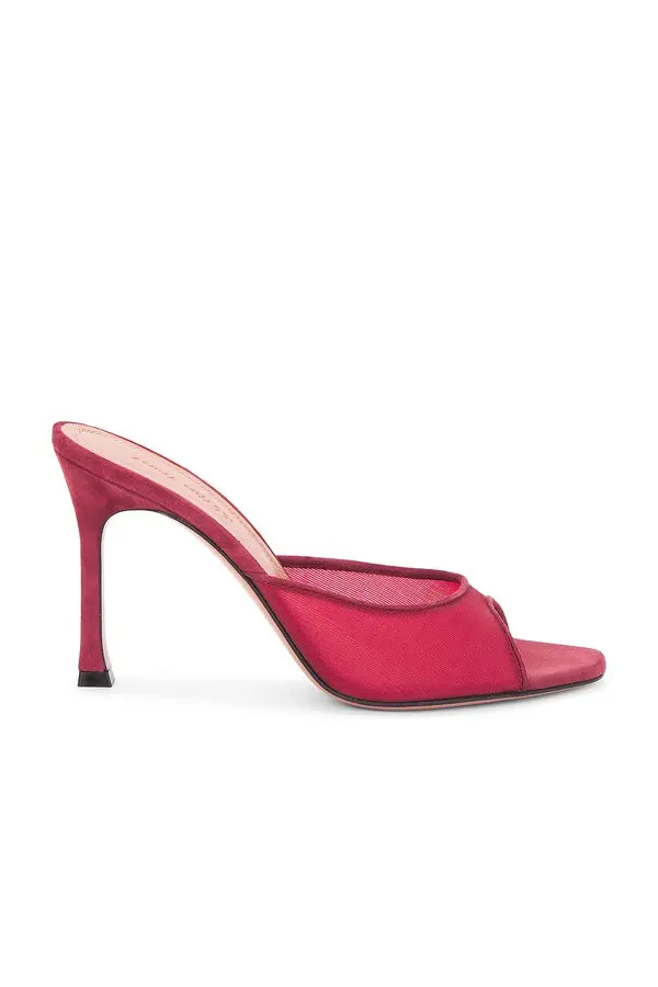 Amina Muaddi Alexa Mesh 95 Slipper - Ruby