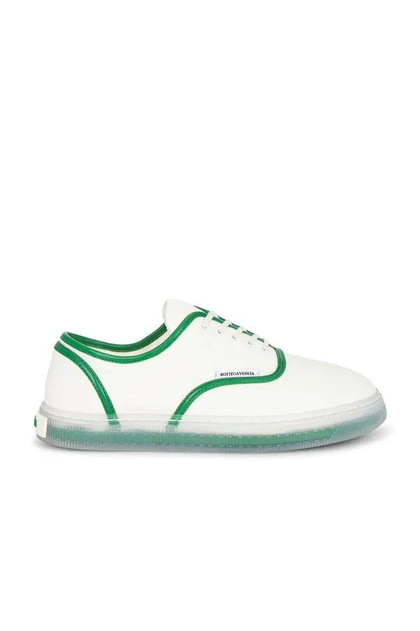 Bottega Veneta Serena Sneaker In Green,ivory - Alabaster & Grass Green