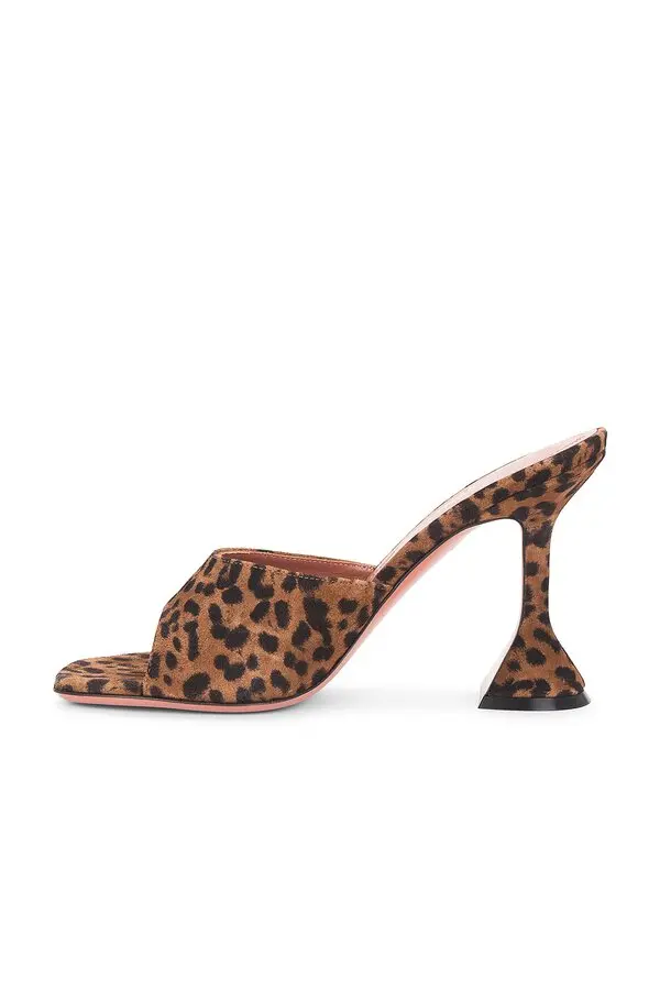 Amina Muaddi Lupita 95 Suede Slipper Mule - Printed Leopard