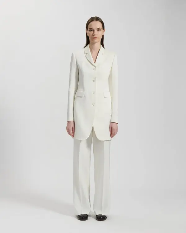 Veronica De Piante Aliyah Jacket In Peau De Soie - White