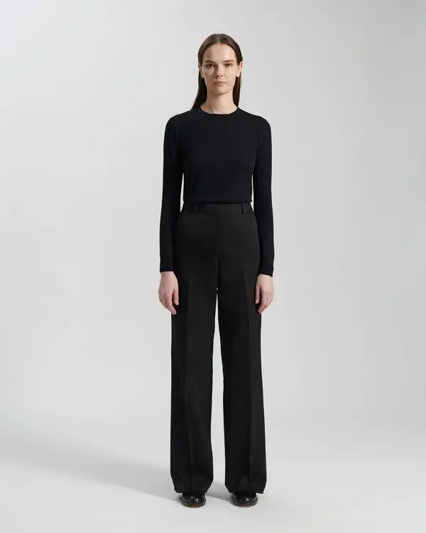 Veronica De Piante Anya Trousers In Peau De Soie - Black
