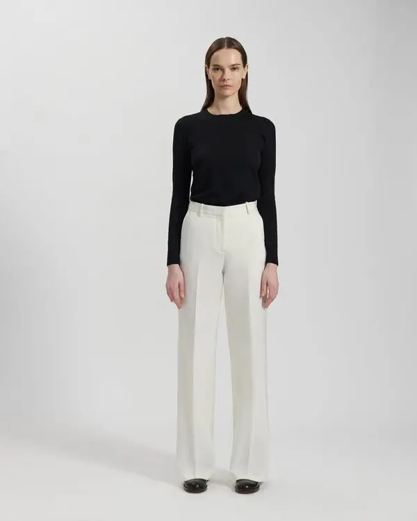 Veronica De Piante Anya Trousers In Peau De Soie - White