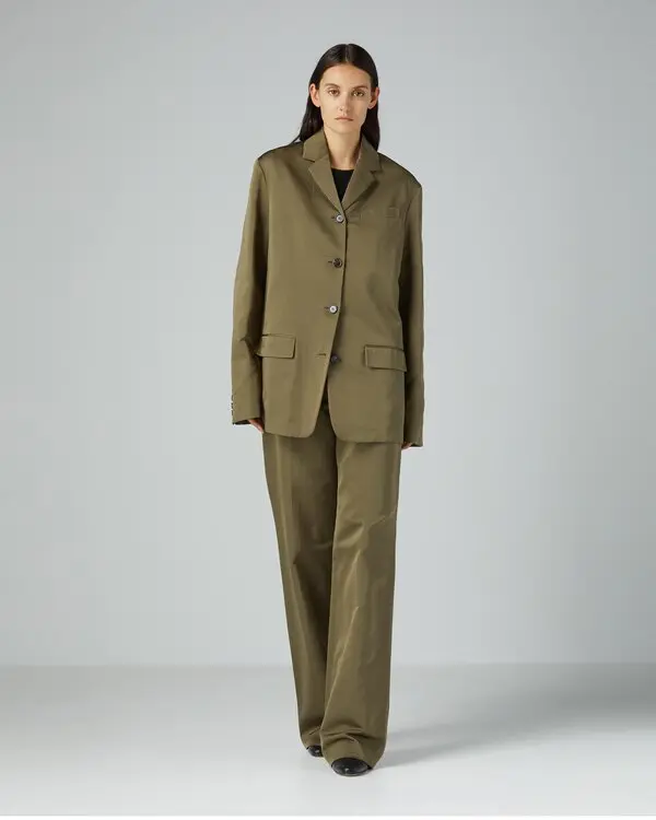 Veronica De Piante Sam Jacket In Peau De Soie - Army