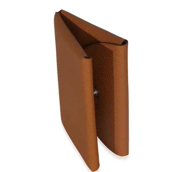 Hermès Gold Epsom Calvi Duo Card Case
