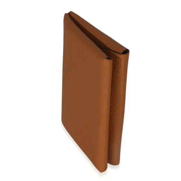 Hermès Gold Epsom Calvi Duo Card Case