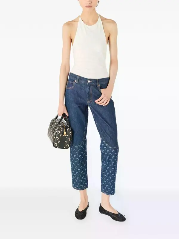 MARINE SERRE Moon Print Panelled Jeans