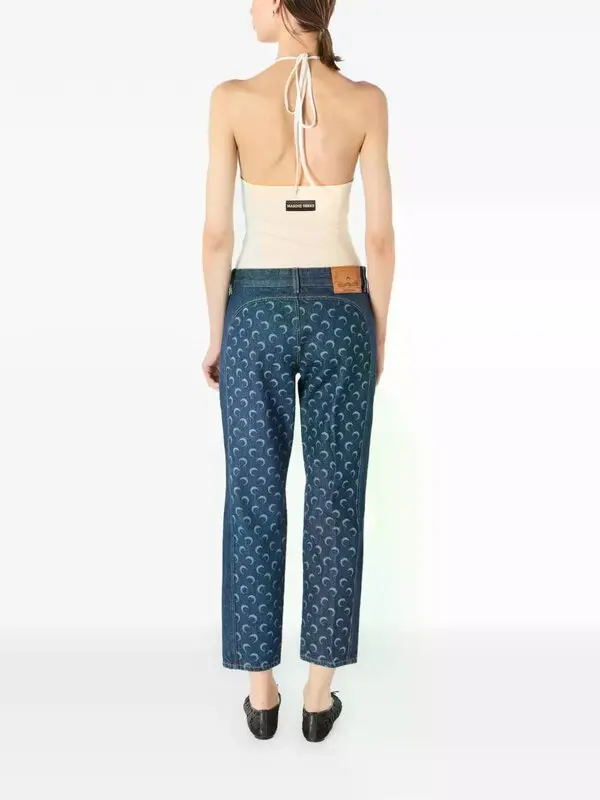 MARINE SERRE Moon Print Panelled Jeans