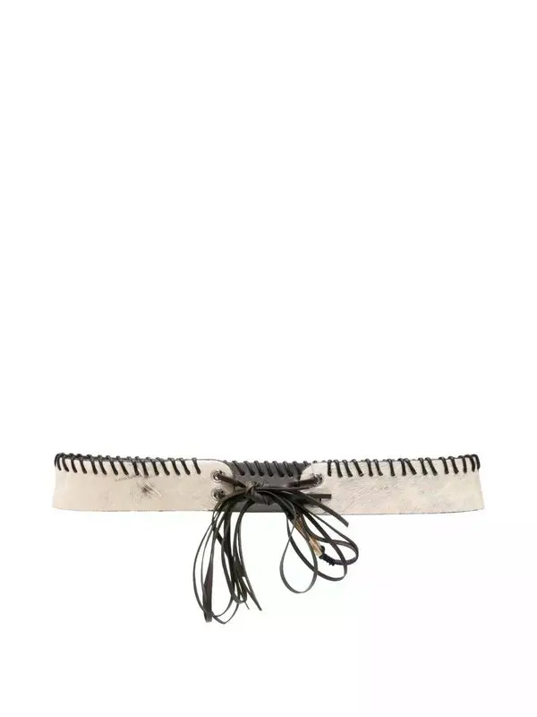VIVIENNE WESTWOOD Calf Leather Belt - White