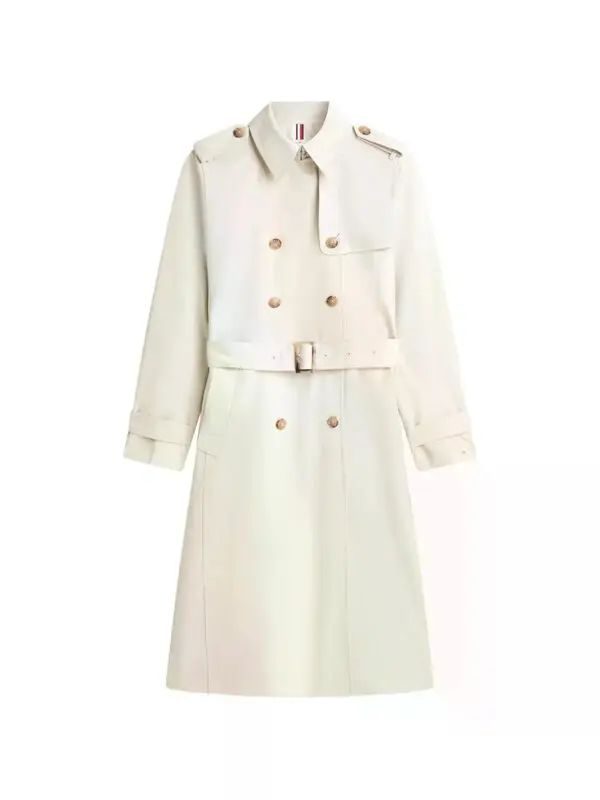Tommy Hilfiger Double-breasted Belted Cotton Trench Coat