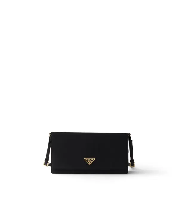 Prada Satin Mini Shoulder Bag - Black