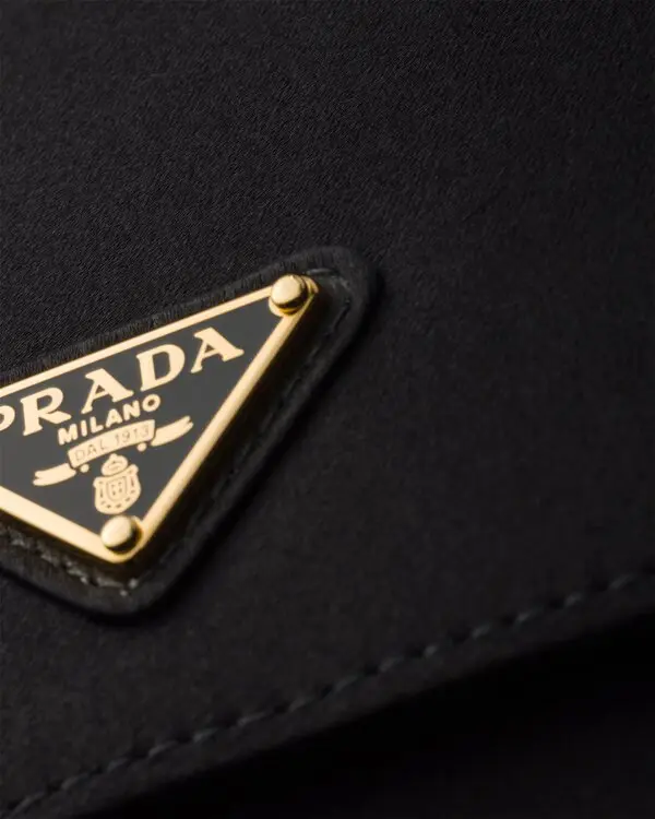 Prada Satin Mini Shoulder Bag - Black