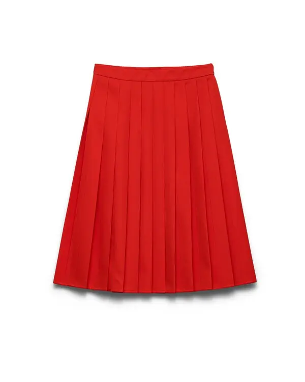 Prada Pleated Gabardine Midi-skirt