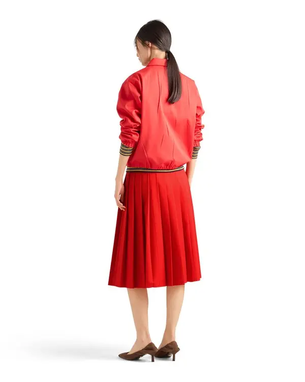 Prada Pleated Gabardine Midi-skirt
