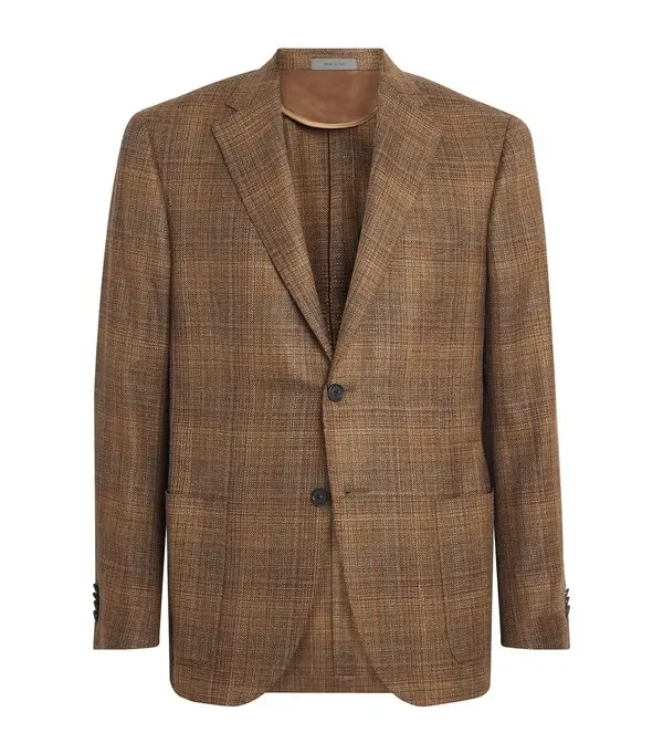 Corneliani Virgin Wool-silk-linen Blazer - Brown