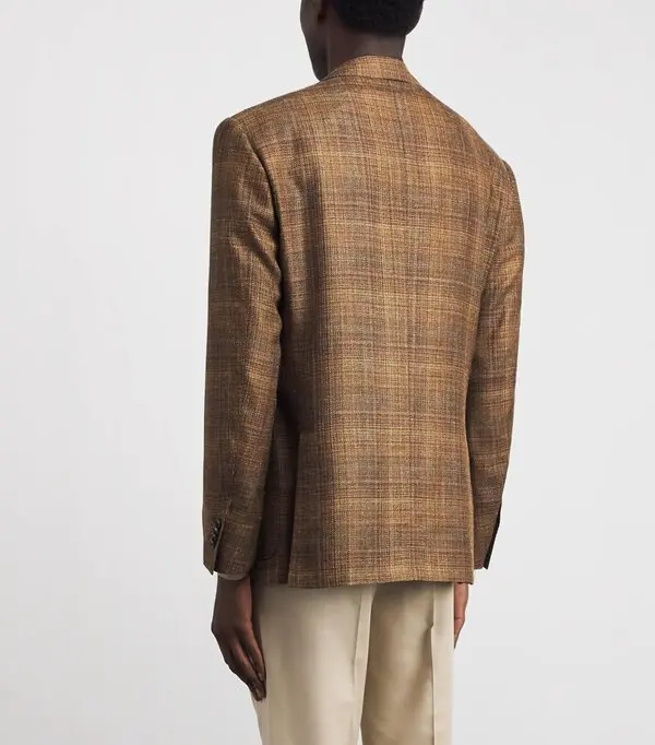 Corneliani Virgin Wool-silk-linen Blazer - Brown