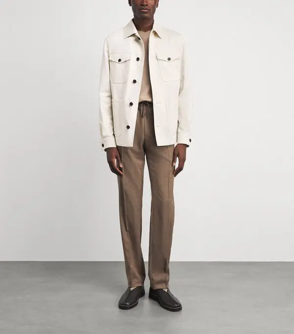 Corneliani Cotton-cashmere Overshirt - Beige