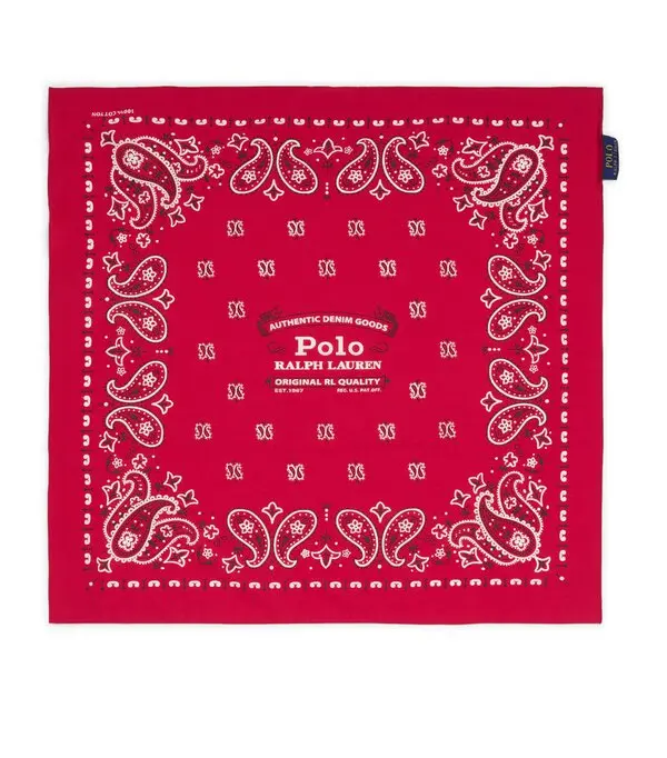 Polo Ralph Lauren Cotton Logo Bandana Scarf - Red