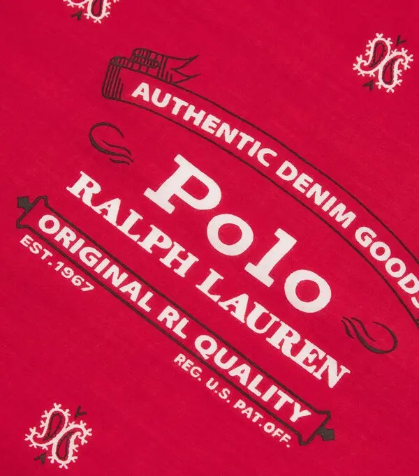 Polo Ralph Lauren Cotton Logo Bandana Scarf - Red