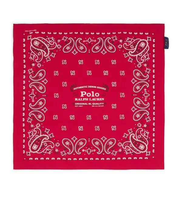 Polo Ralph Lauren Cotton Logo Bandana Scarf - Red