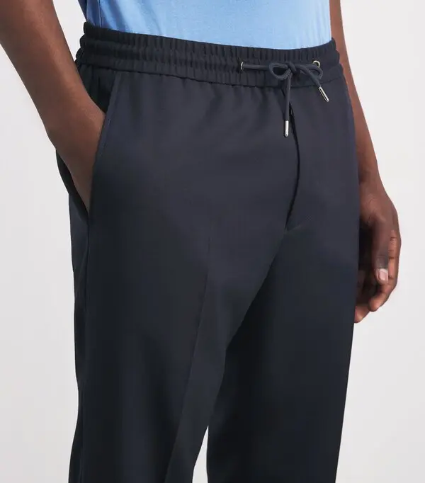 Paul Smith Wool Drawstring Trousers - Blue