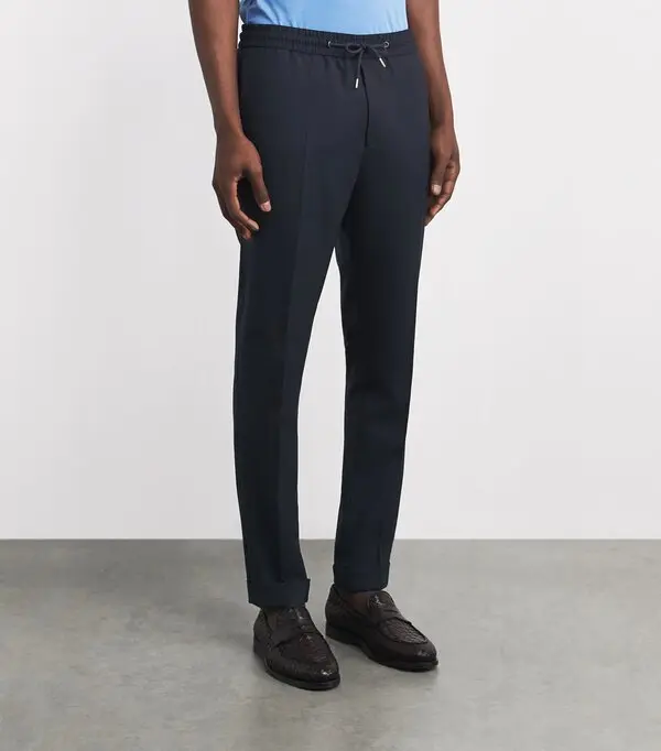 Paul Smith Wool Drawstring Trousers - Blue