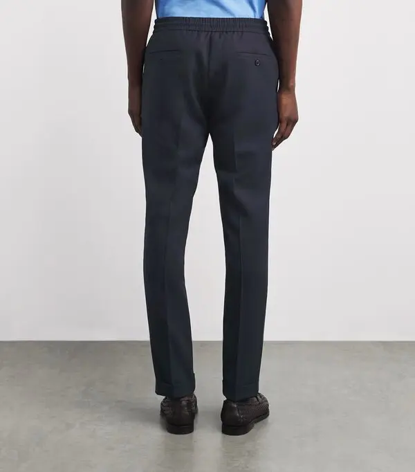 Paul Smith Wool Drawstring Trousers - Blue