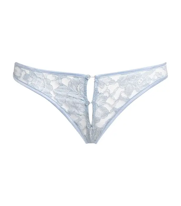 Kiki De Montparnasse Lace Antoinette Button Briefs - Blue