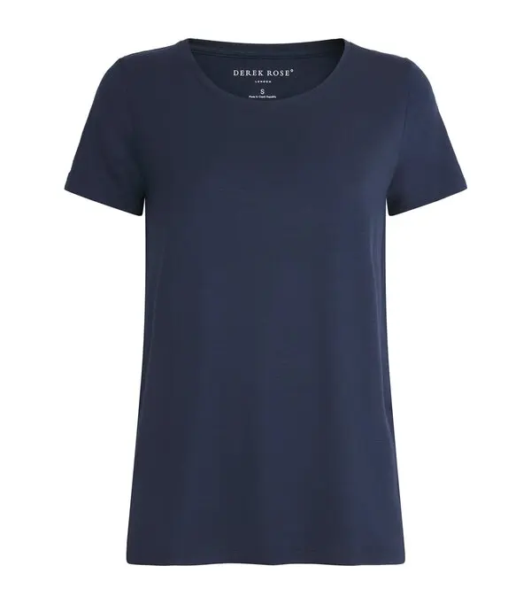Derek Rose Micro Modal Lara Pyjama Top - Navy