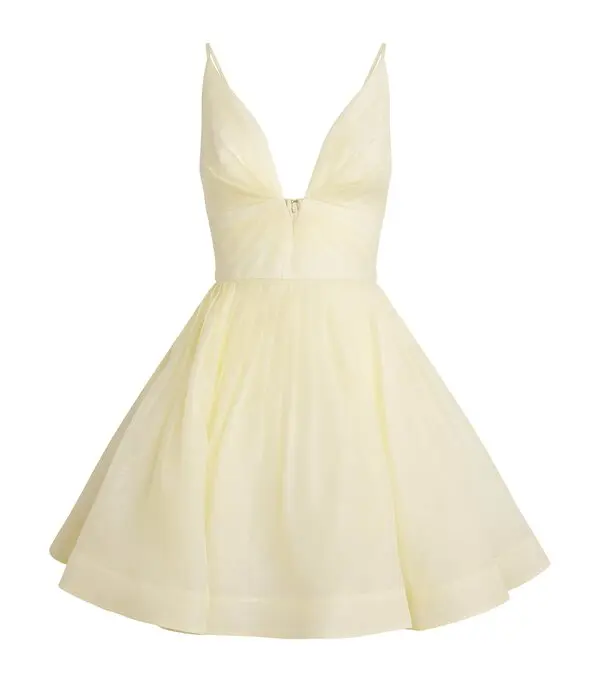 Zimmermann Linen-silk Plunge Mini Dress