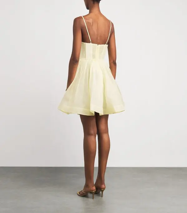 Zimmermann Linen-silk Plunge Mini Dress