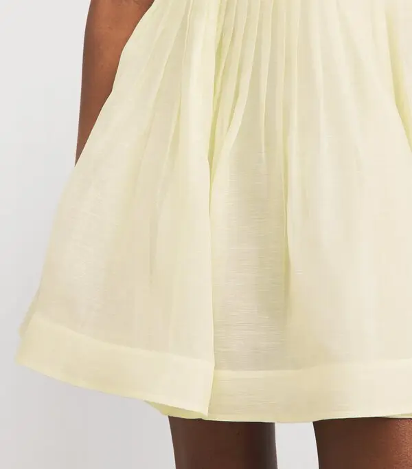 Zimmermann Linen-silk Plunge Mini Dress