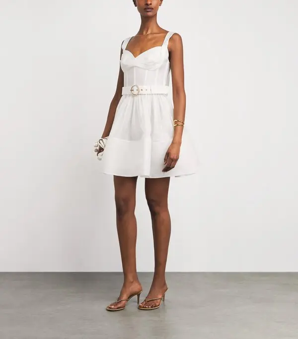 Zimmermann Linen-silk Belted Mini Dress