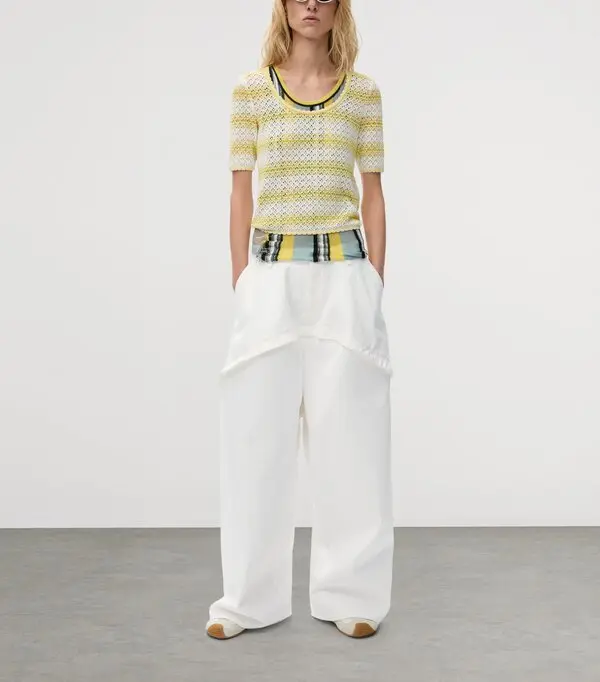 Loewe X Paula's Ibiza Cotton Panelled Trousers - White