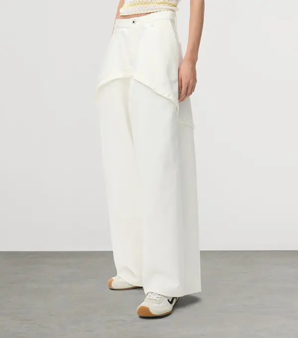Loewe X Paula's Ibiza Cotton Panelled Trousers - White