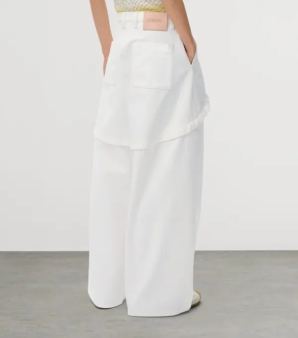Loewe X Paula's Ibiza Cotton Panelled Trousers - White