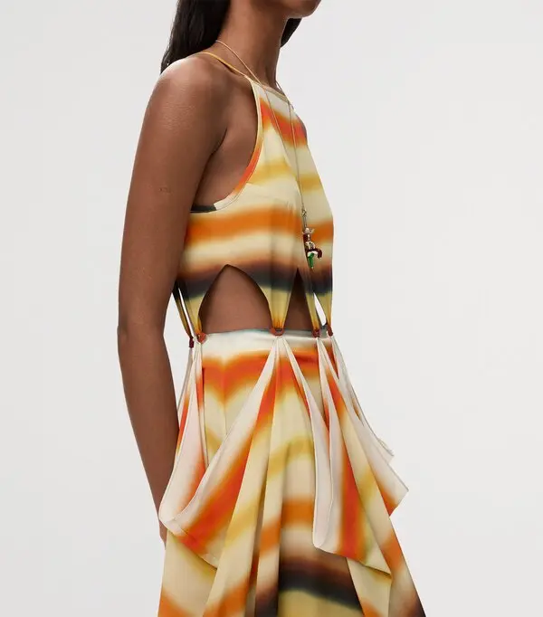 Loewe X Paula’s Ibiza Striped Silk Maxi Dress