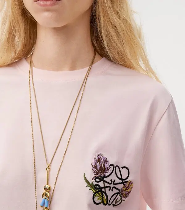 Loewe X Paula's Ibiza Embroidered Anagram T-shirt - Pink